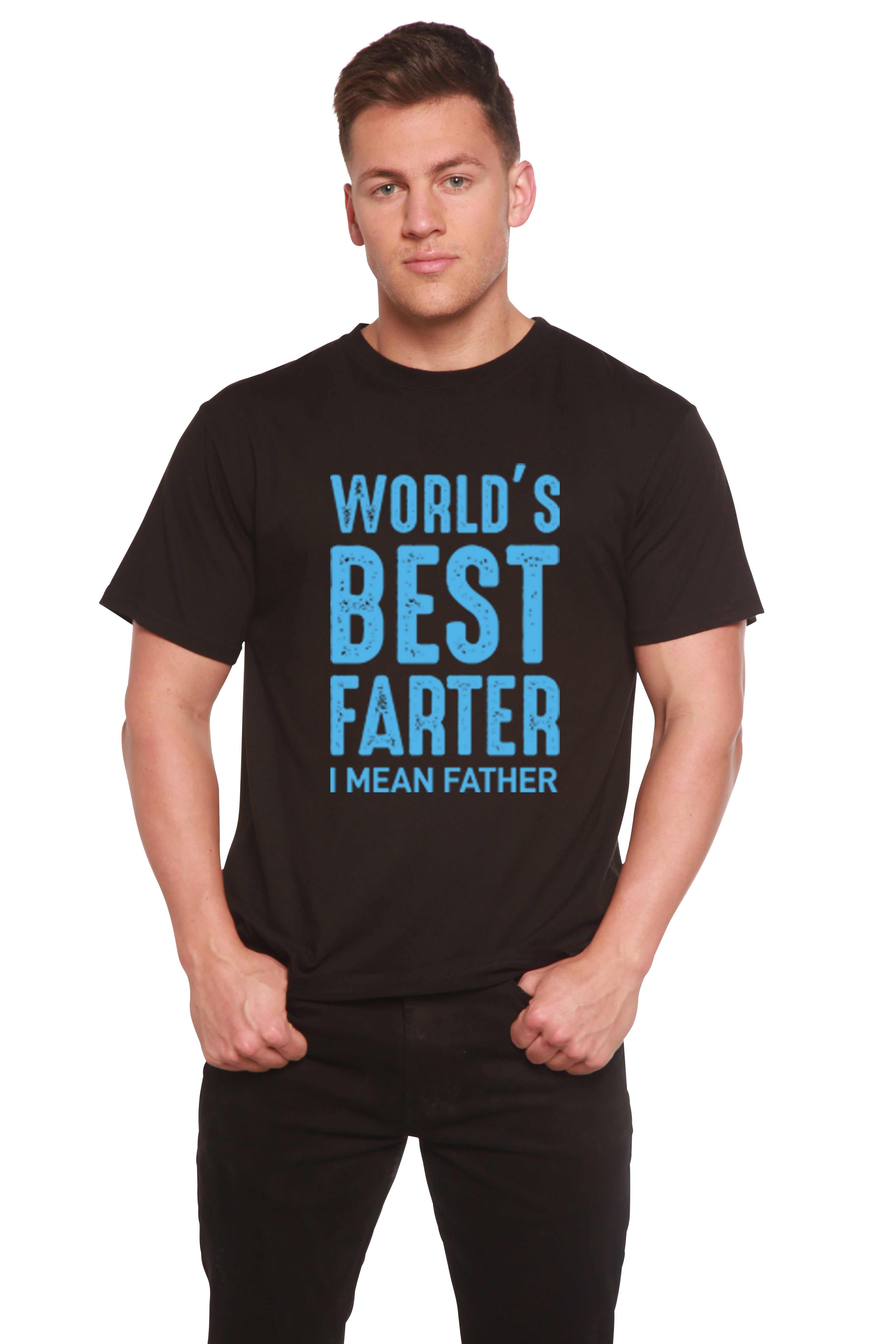 World's Best Farter Men's Bamboo Viscose/Organic Cotton Short Sleeve G ...