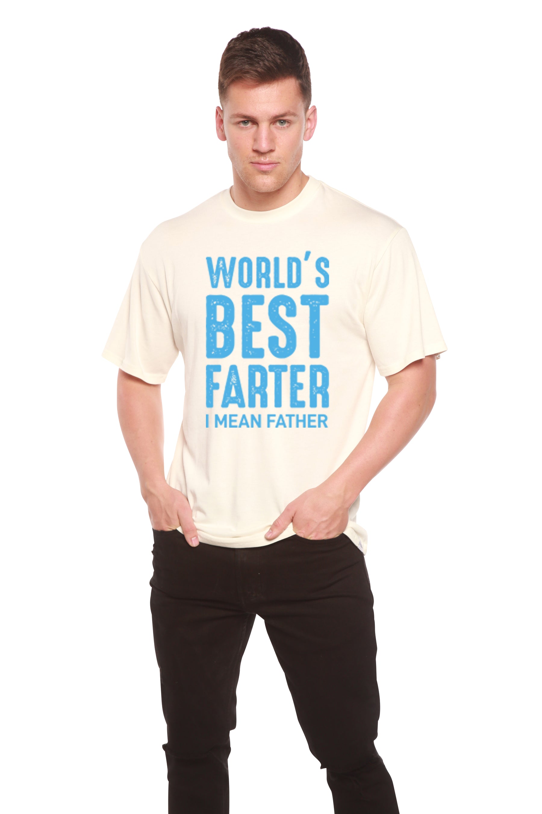 World's Best Farter Men's Bamboo Viscose/Organic Cotton Short Sleeve G ...