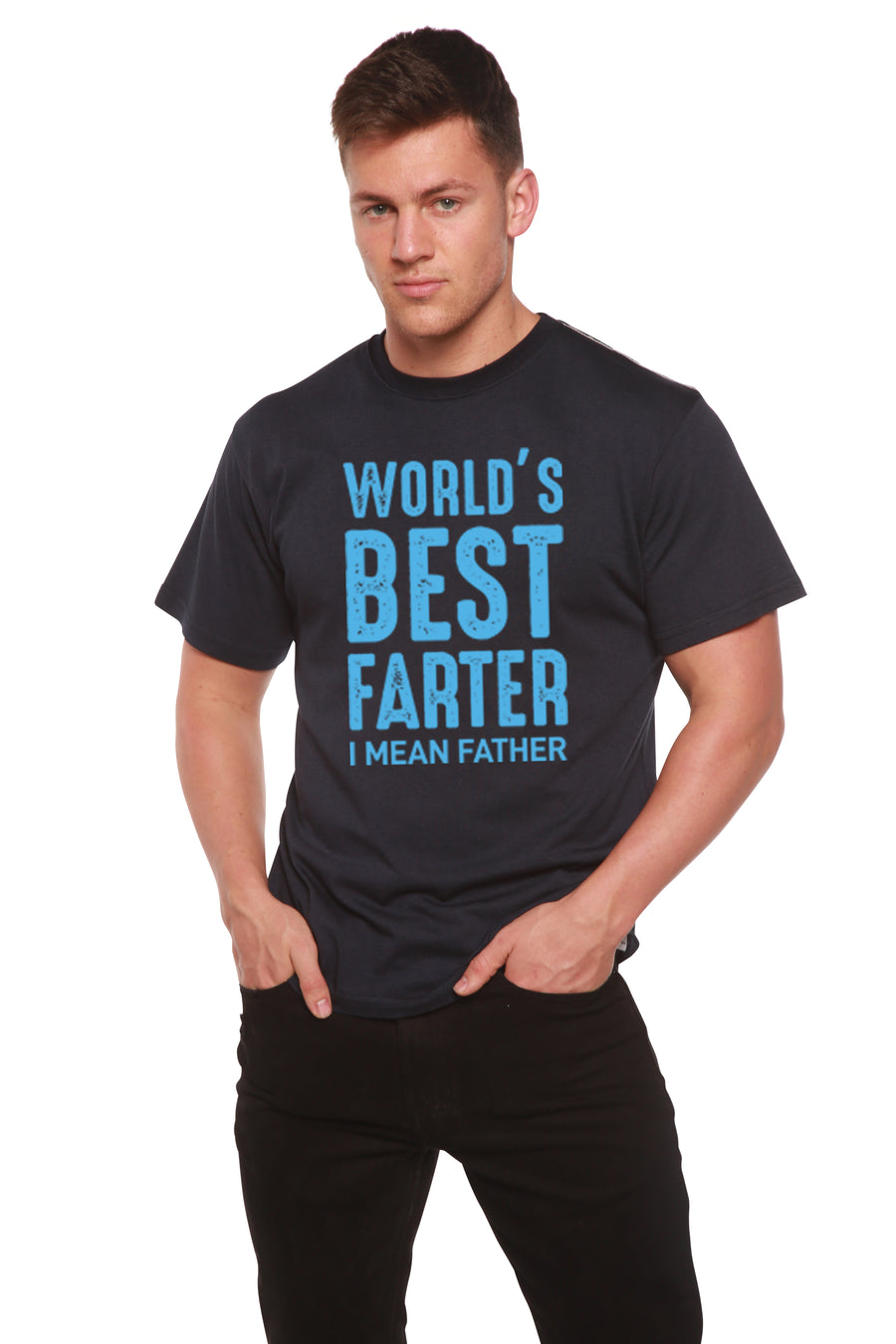 World's Best Farter Men's Bamboo Viscose/Organic Cotton Short Sleeve G ...