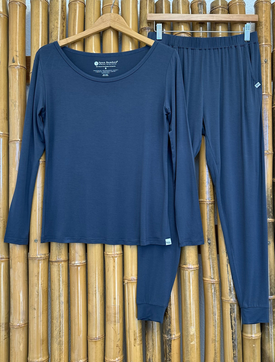 Women's Bamboo Lounge Set - Long Sleeve T-Shirt and Jogger Pants – Spun ...