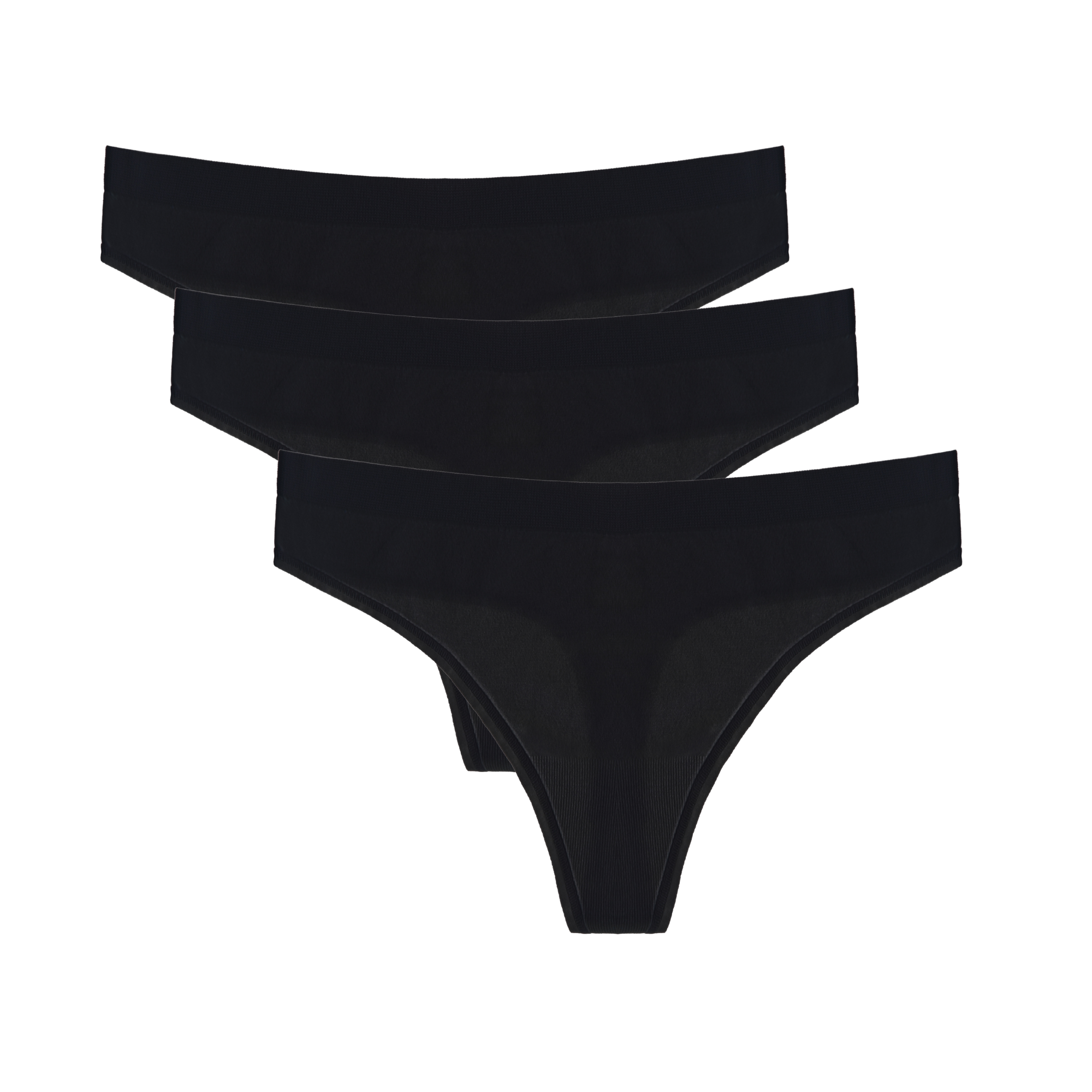 Women's Bamboo/Cotton Thong Style Underwear Black Color - 3-pack – Spun ...